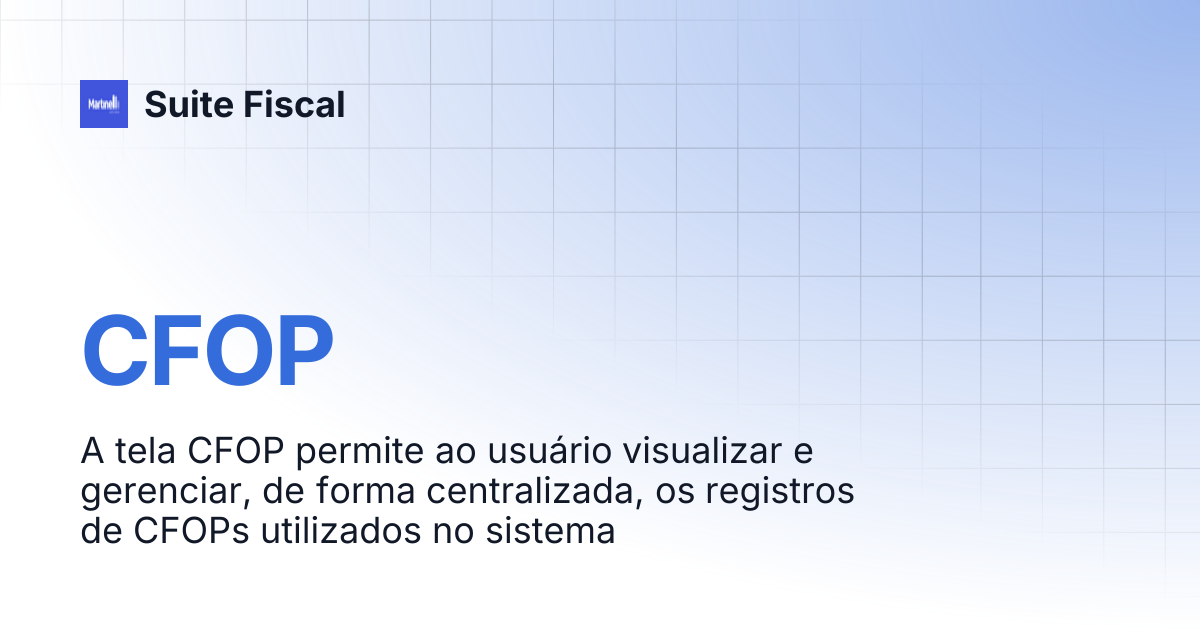 CFOP | Suite Fiscal